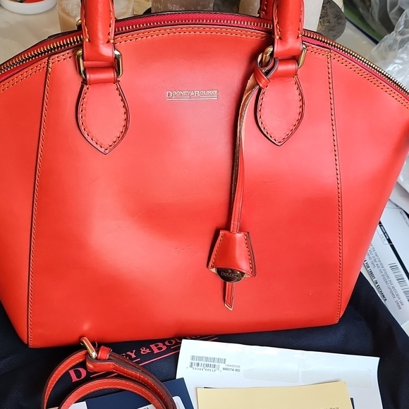 Dooney & Bourke | Bags | Dooney Bourke Red Satchel With Structured ...